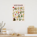 Vintage Wildflower Chart Wall Art | Zazzle