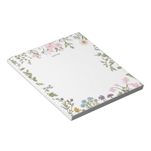 Vintage Wildflower Garden Notepad | Zazzle