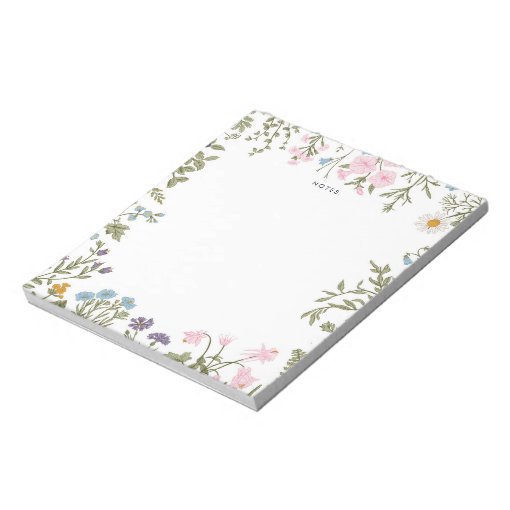 Vintage Wildflower Garden Notepad | Zazzle