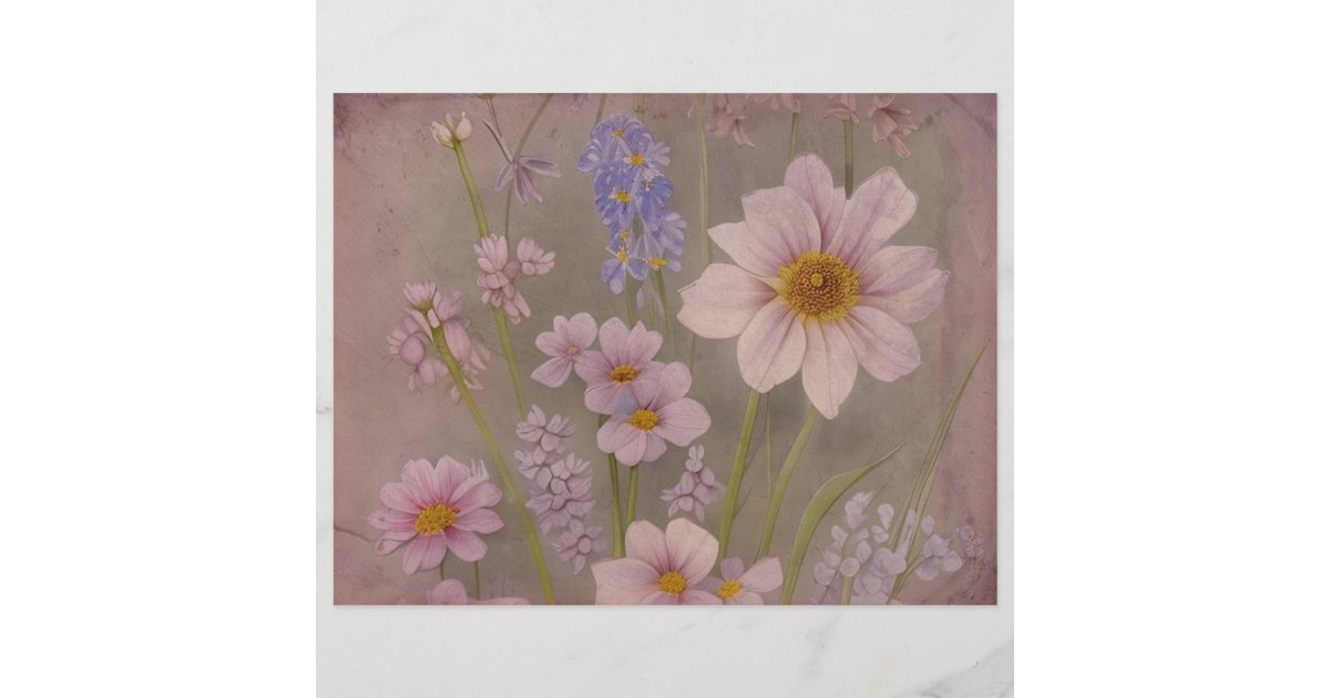 Vintage Wildflower Scrapbook Paper | Zazzle