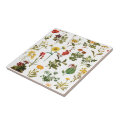 Vintage Wildflower Seamless Pattern Ceramic Tile | Zazzle