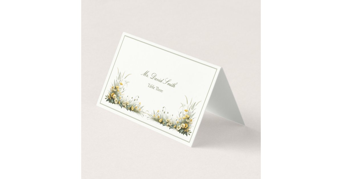 Vintage Wildflowers Custom Table Number Tents | Zazzle