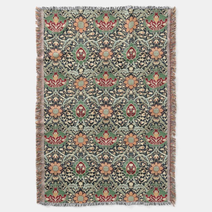 Vintage William Morris Floral Print Pattern Throw Blanket | Zazzle.com