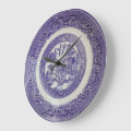 Vintage Willow Pattern Plate Effect Clock | Zazzle