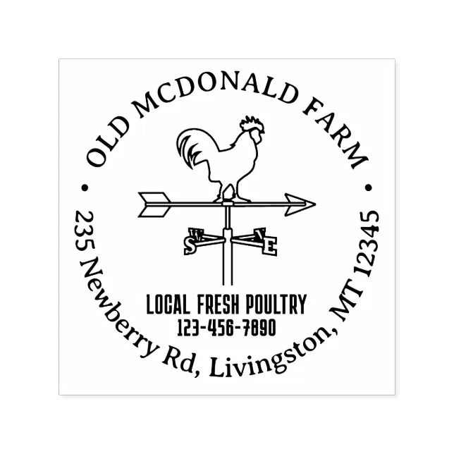 Vintage Wind Weather Vane Country Farm Logo Self-inking Stamp | Zazzle