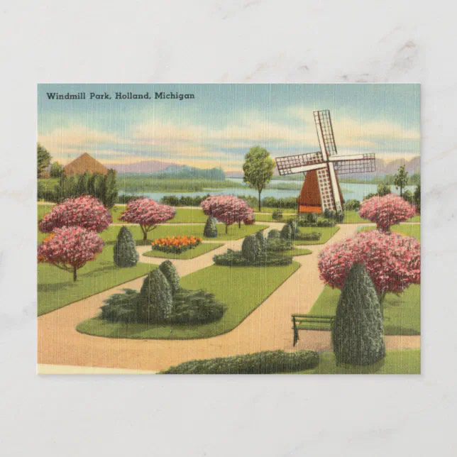 Vintage, Windmill Park, Holland, Michigan Postcard | Zazzle