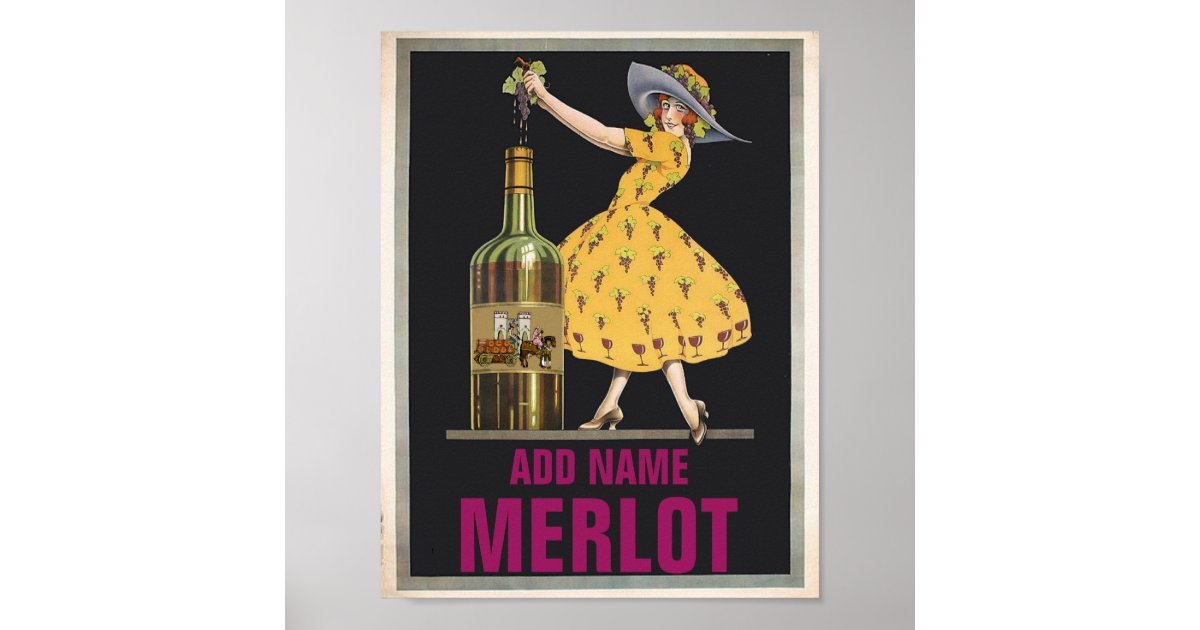 Vintage Wine ,edit text Poster | Zazzle