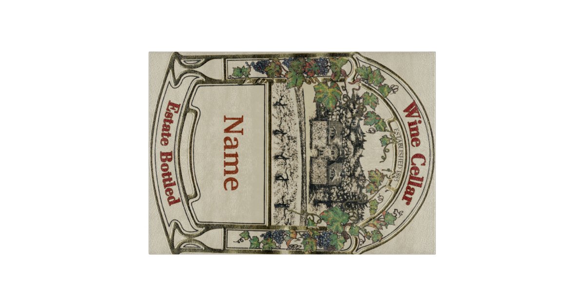 Vintage Wine Label Cellar Sign, Cutting Board | Zazzle