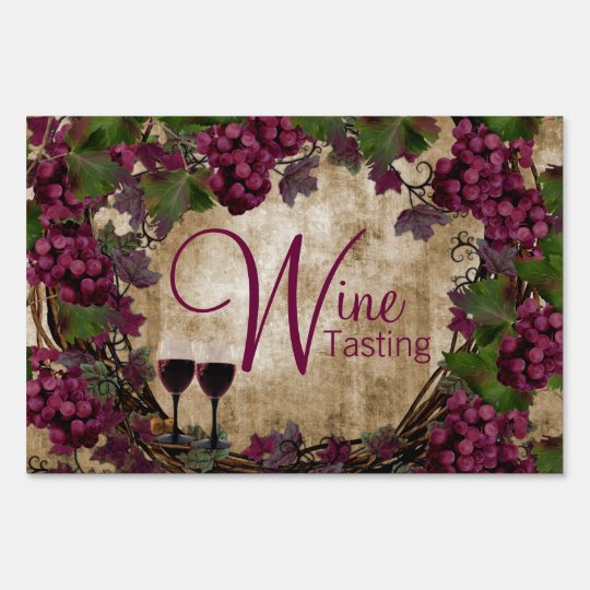 Vintage Wine Tasting Party Winery Wine Tasting Yard Sign | Zazzle.com