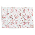 Vintage Winged Cherub Angels Flowers Red Toile Pillow Case | Zazzle