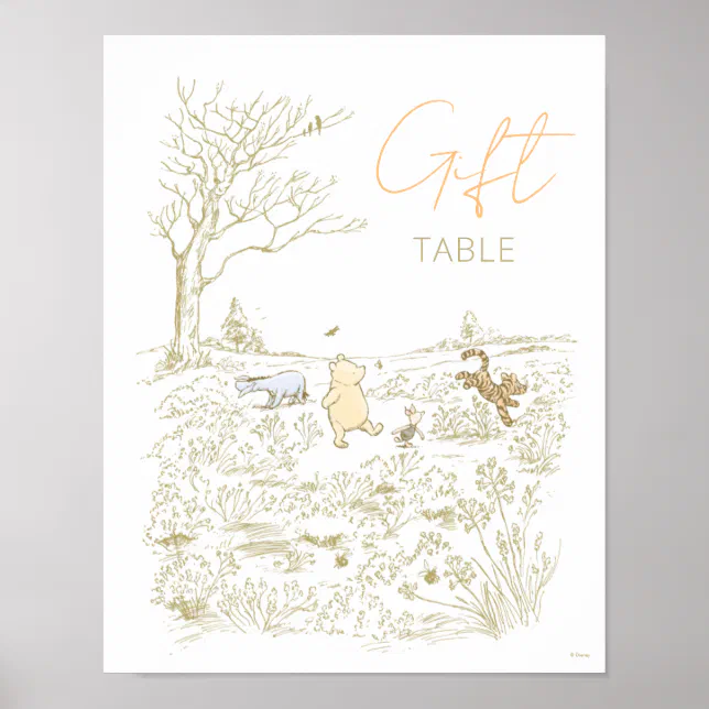 Vintage Winnie the Pooh Gift Table Sign | Zazzle