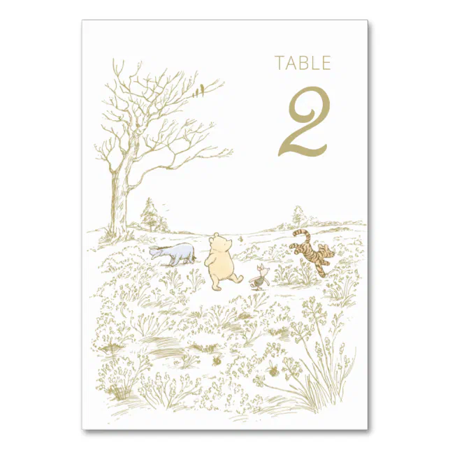 Vintage Winnie the Pooh Table Number | Zazzle