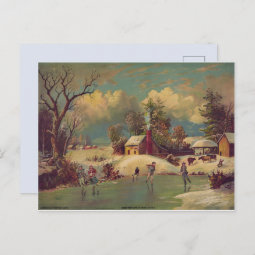 Vintage Winter Postcard | Zazzle