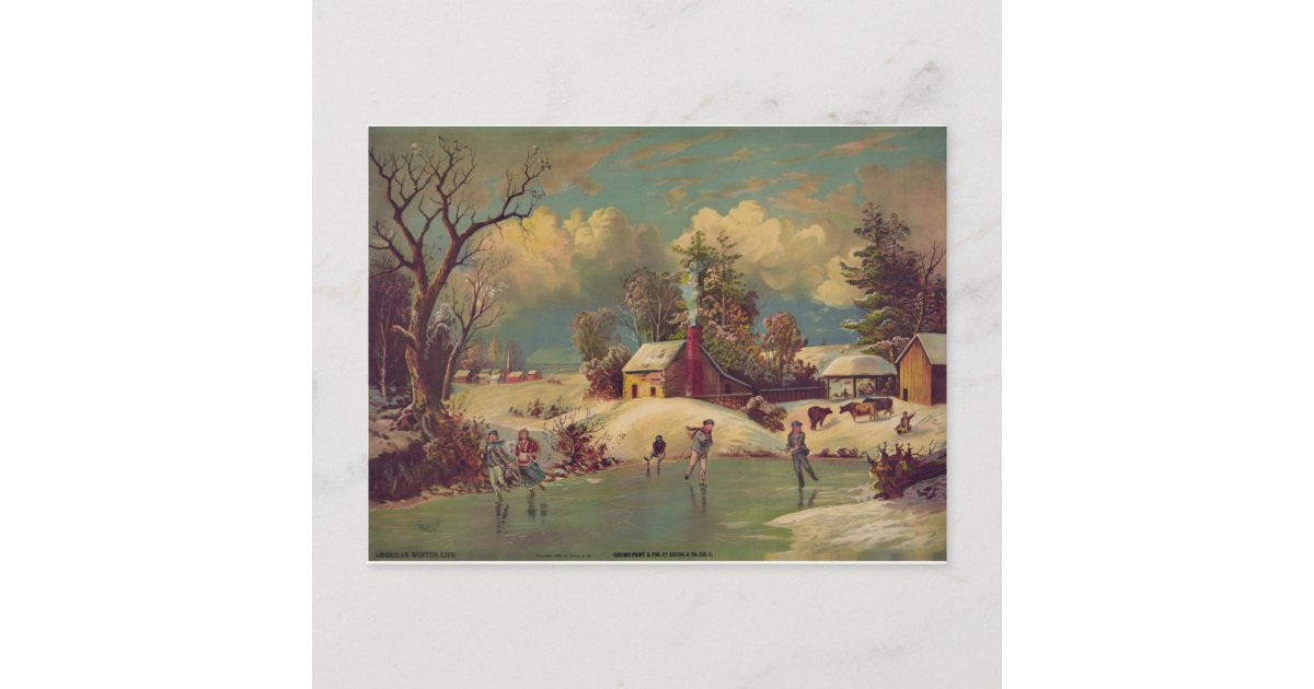 Vintage Winter Postcard | Zazzle