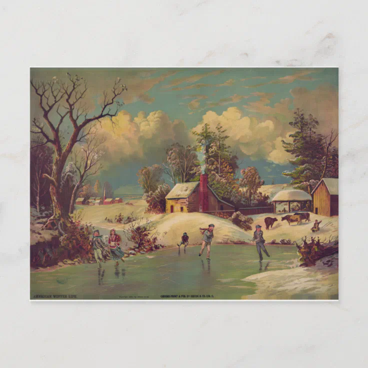 Vintage Winter Postcard | Zazzle