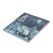 Vintage Winter Santa With Polar Bears Tile | Zazzle