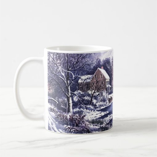 Vintage Winter Scene. Christmas Gift Mug | Zazzle
