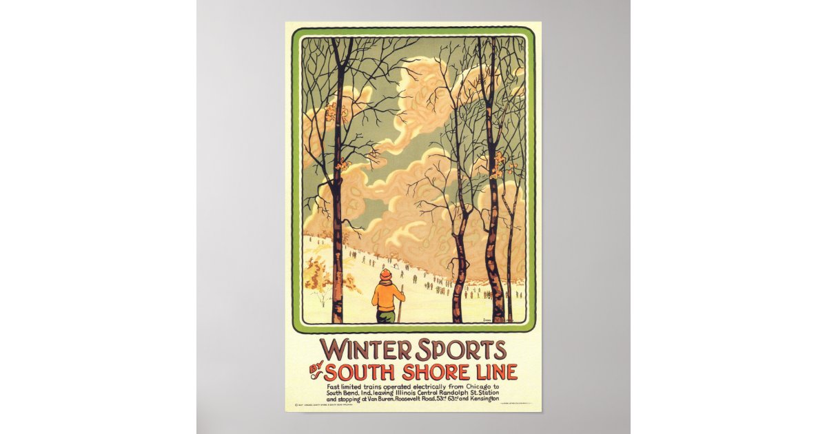 Vintage Winter Sports Travel Poster | Zazzle