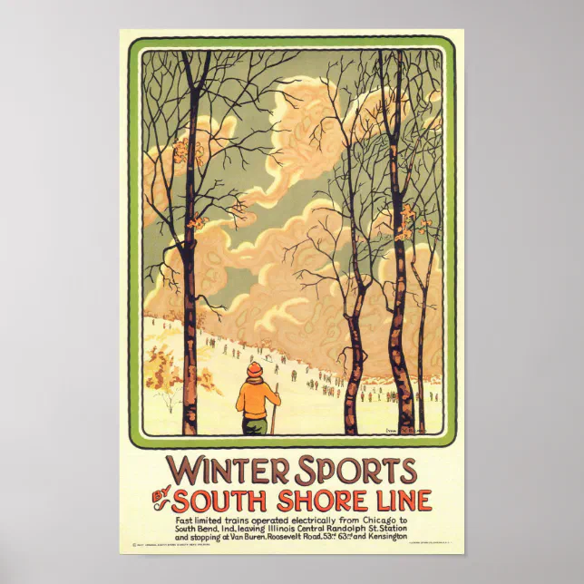 Vintage Winter Sports Travel Poster | Zazzle