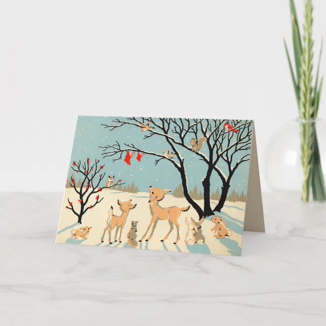 Vintage Winter Wonderland Christmas Card | Zazzle