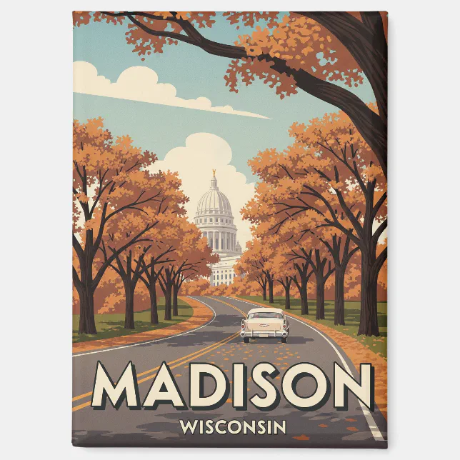 Vintage Wisconsin Madison State Capitol Magnet | Zazzle