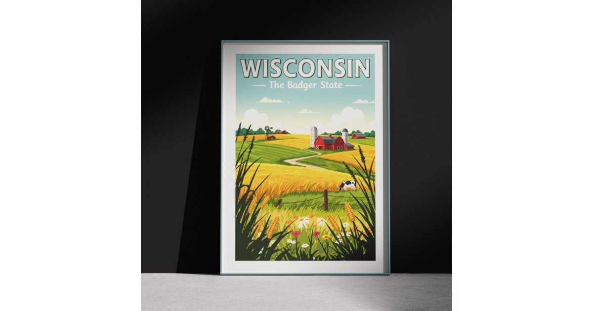 Vintage Wisconsin Poster | Zazzle