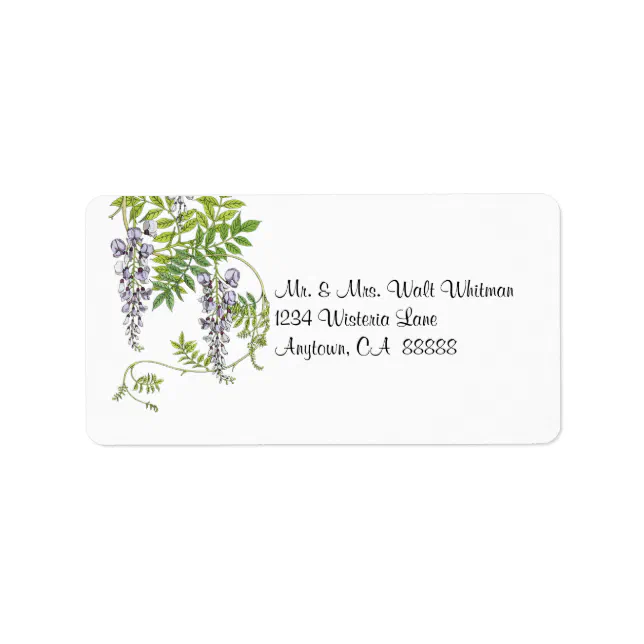 Vintage Wisteria Vine Address Labels | Zazzle