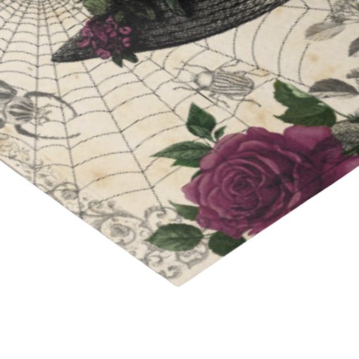 Vintage Witch Floral Halloween Ephemera Tissue Paper | Zazzle