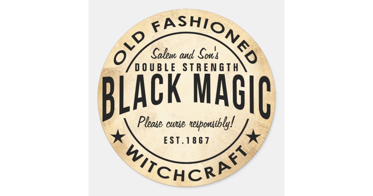 Vintage witches black magic halloween sticker | Zazzle