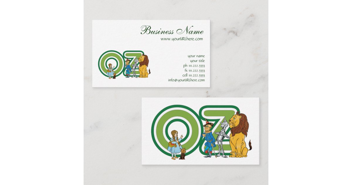 Vintage Wizard of Oz Characters and Text Letters Business Card | Zazzle