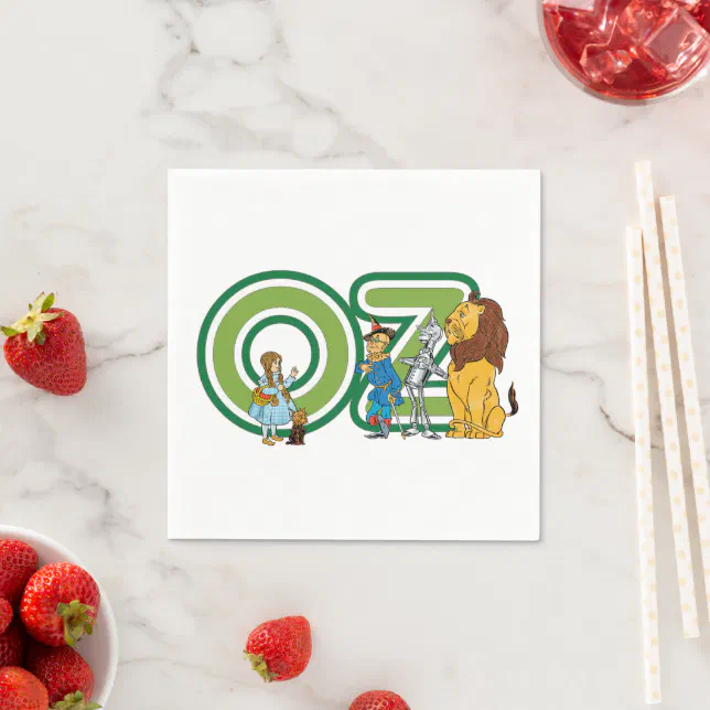 Vintage Wizard of Oz Characters and Text Letters Napkins | Zazzle