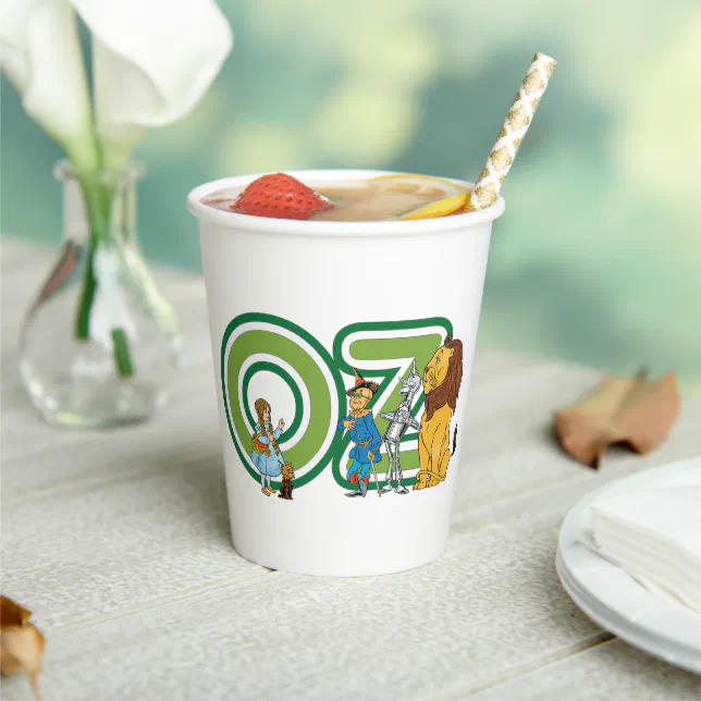 Vintage Wizard of Oz Characters and Text Letters Paper Cups | Zazzle