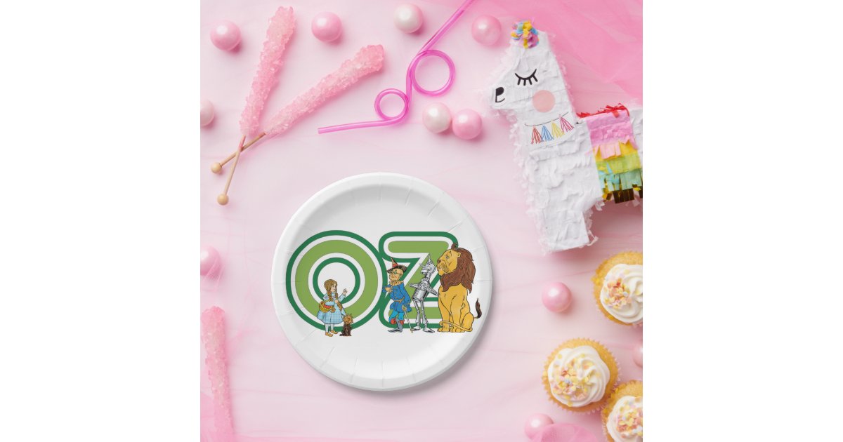 Vintage Wizard of Oz Characters and Text Letters Paper Plates | Zazzle