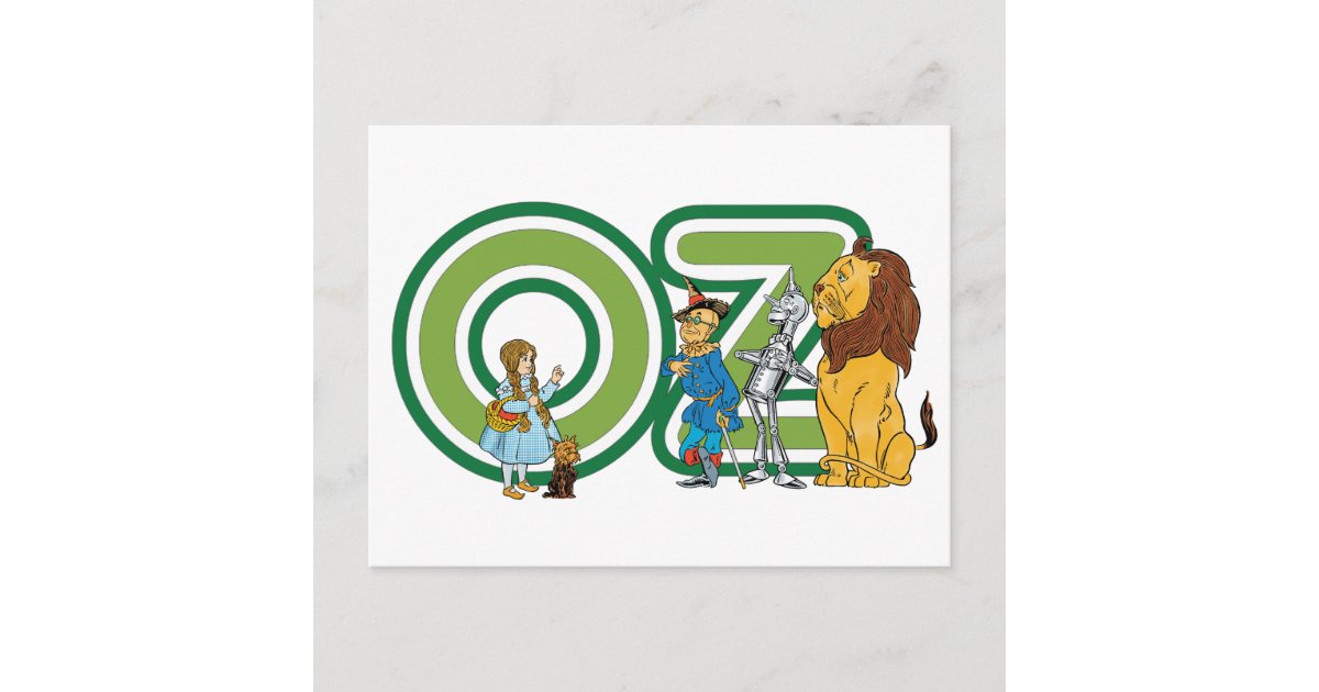 Vintage Wizard of Oz Characters and Text Letters Postcard | Zazzle