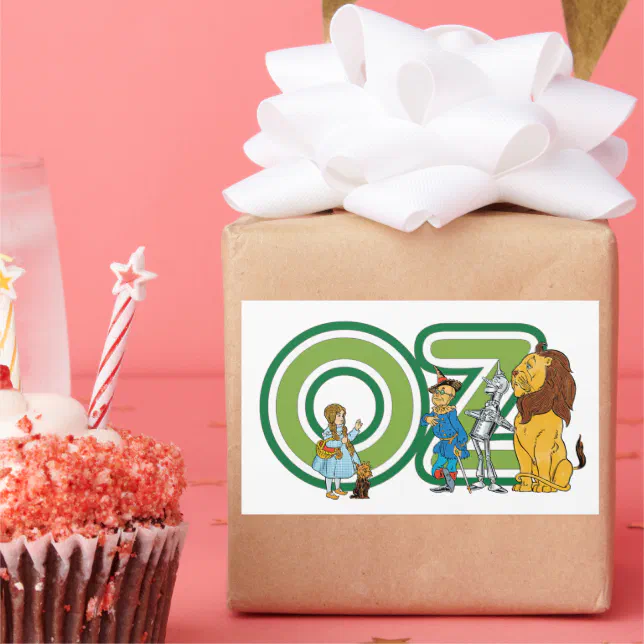 Vintage Wizard of Oz Characters and Text Letters Rectangular Sticker ...