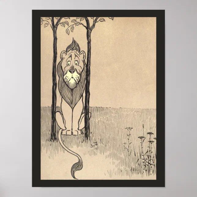 Vintage Wizard of Oz, Cowardly Lion Poster | Zazzle