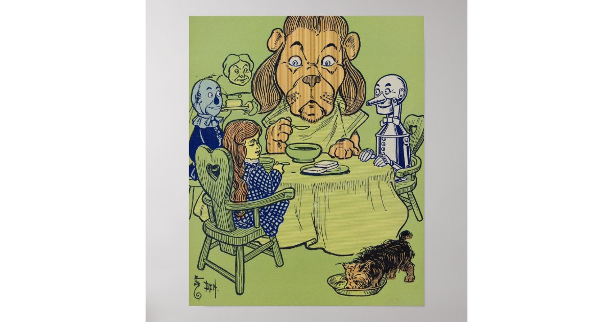 Vintage Wizard of Oz Eating At The Table Poster | Zazzle