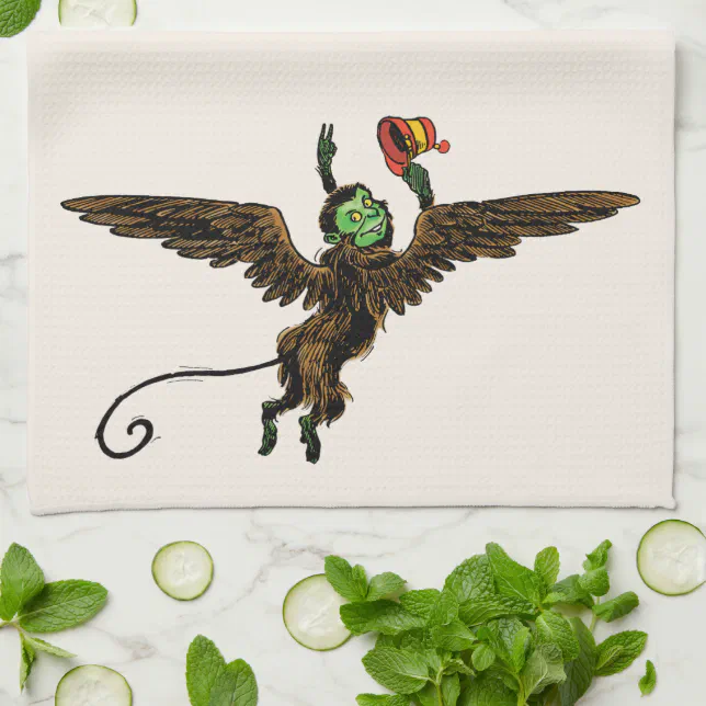 Vintage Wizard of Oz, Evil Flying Monkey Kitchen Towel | Zazzle