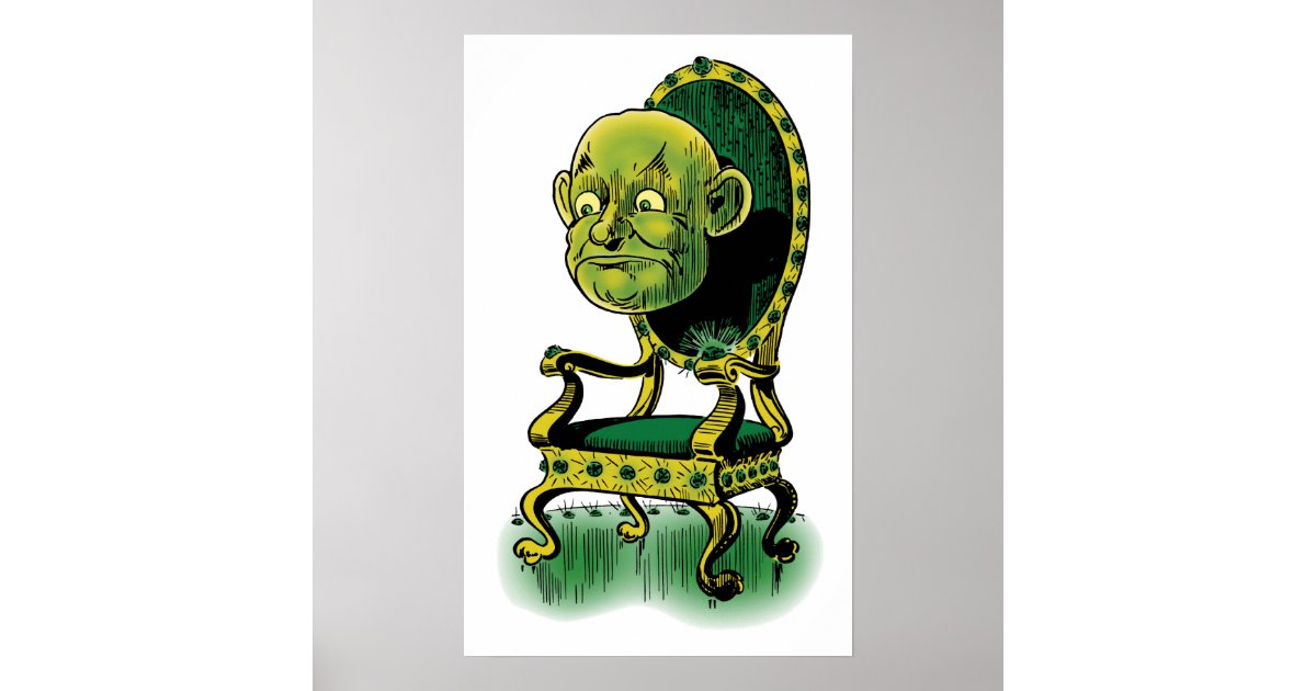 Vintage Wizard of Oz, Grumpy Wizard Emerald Throne Poster | Zazzle