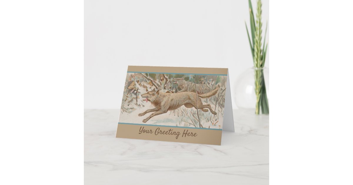 Vintage Wolf Card | Zazzle