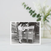 Vintage woman at mailboxes black and white photo postcard | Zazzle