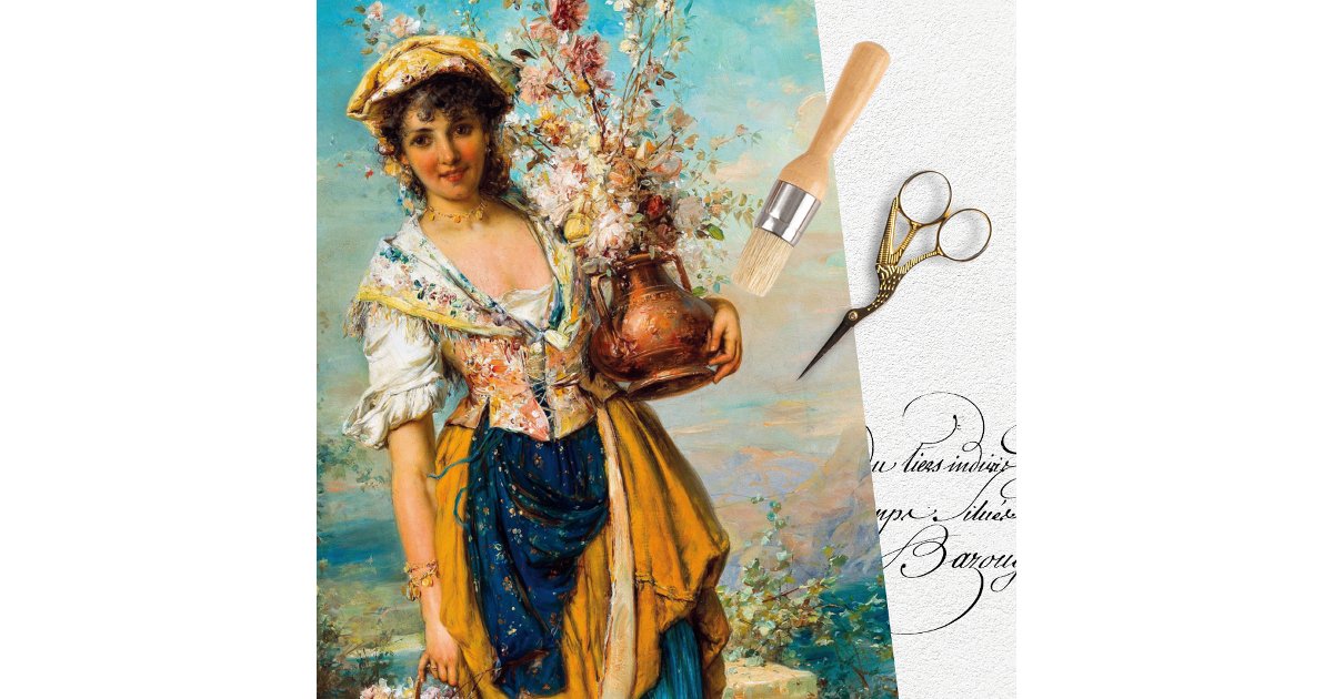 Vintage Woman Belle Epoque Tissue Paper | Zazzle