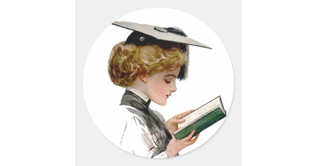 Vintage Woman Graduate Classic Round Sticker | Zazzle
