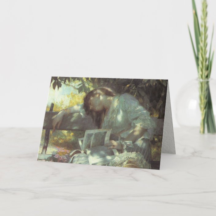 Vintage Woman Reading Card | Zazzle.com