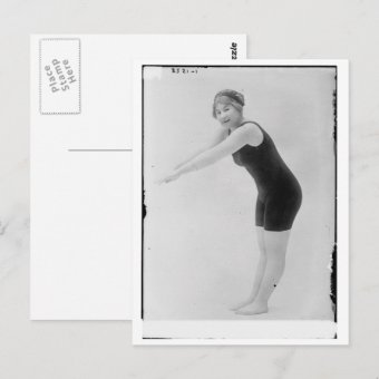Vintage Woman Swimmer Postcard | Zazzle