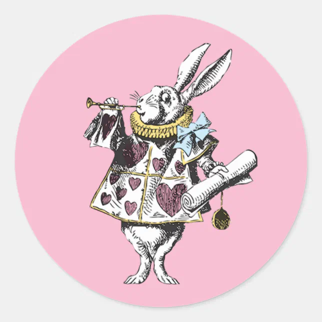 Vintage Wonderland Rabbit Classic Round Sticker | Zazzle
