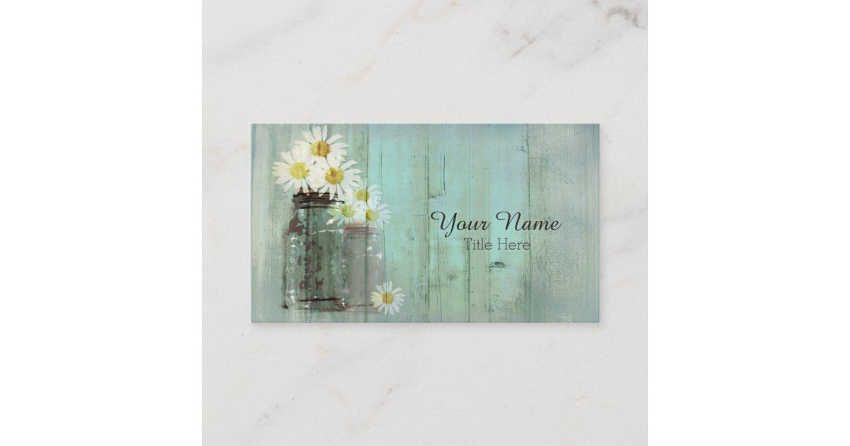 Vintage Wood and Mason Jar Business Card | Zazzle