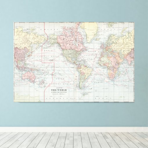 Vintage World Map (1901) Canvas Print | Zazzle