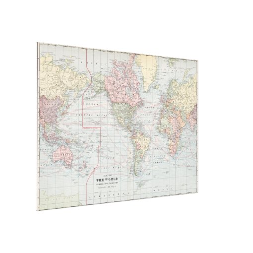 Vintage World Map (1901) Canvas Print | Zazzle