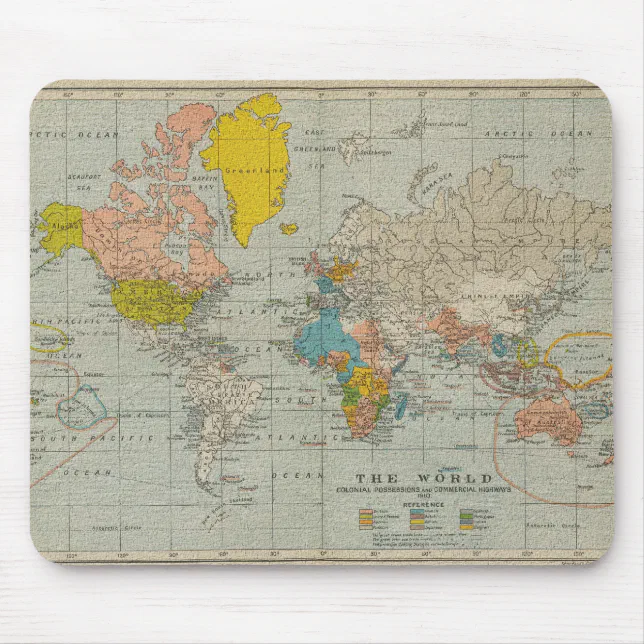 Vintage World Map 1910 Mouse Pad | Zazzle